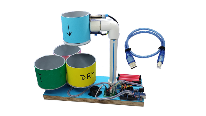 dry wet and metal waste segregator (Ready-made Project) – SKYNET ROBOTICS